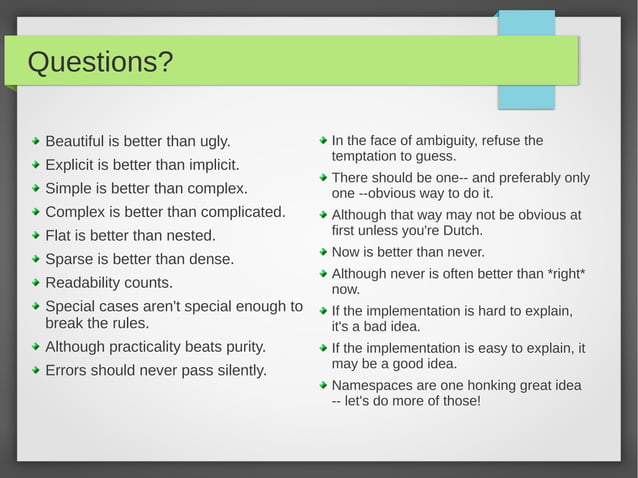 The Zen of Python | PPT