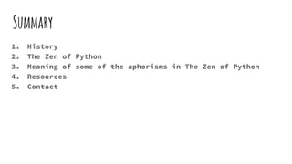 THE ZEN OF PYTHON | PPT