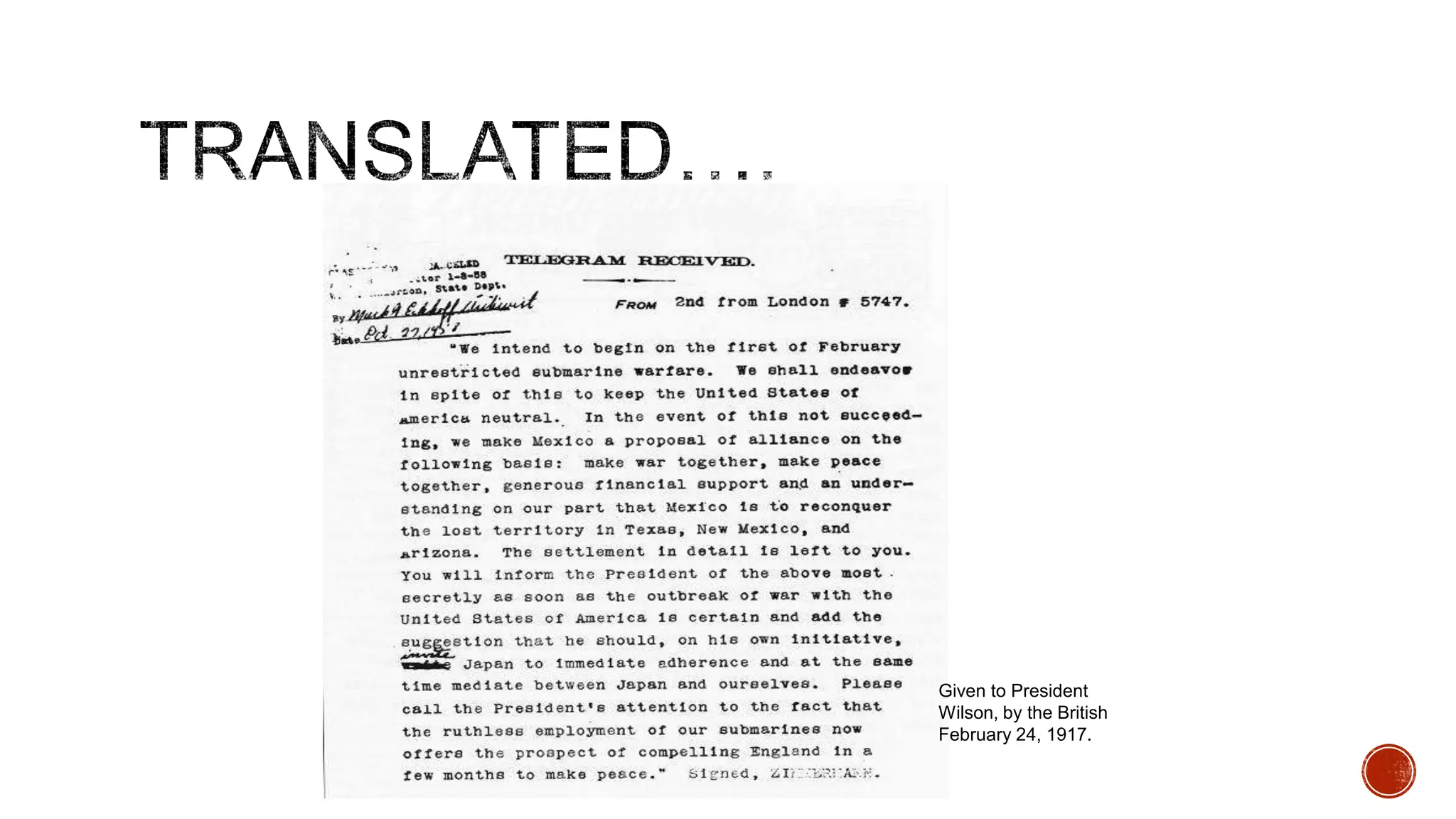 The zimmerman note | PPTX