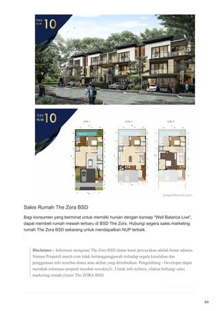 The Zora BSD, Cluster Mewah Baru BSD Diamond Development | PDF