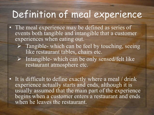 Food and Beverage Definition | PPT
