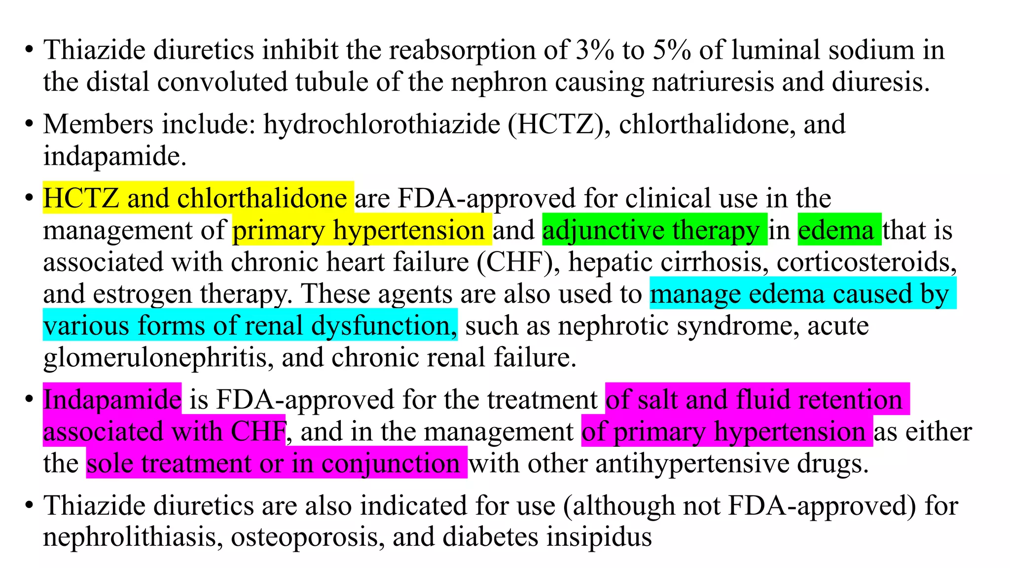 Thiazide diuretics.pptx | Pharmaceutical Drugs | Medical Health