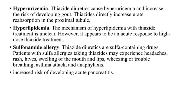 Thiazide diuretics.pptx | Pharmaceutical Drugs | Medical Health