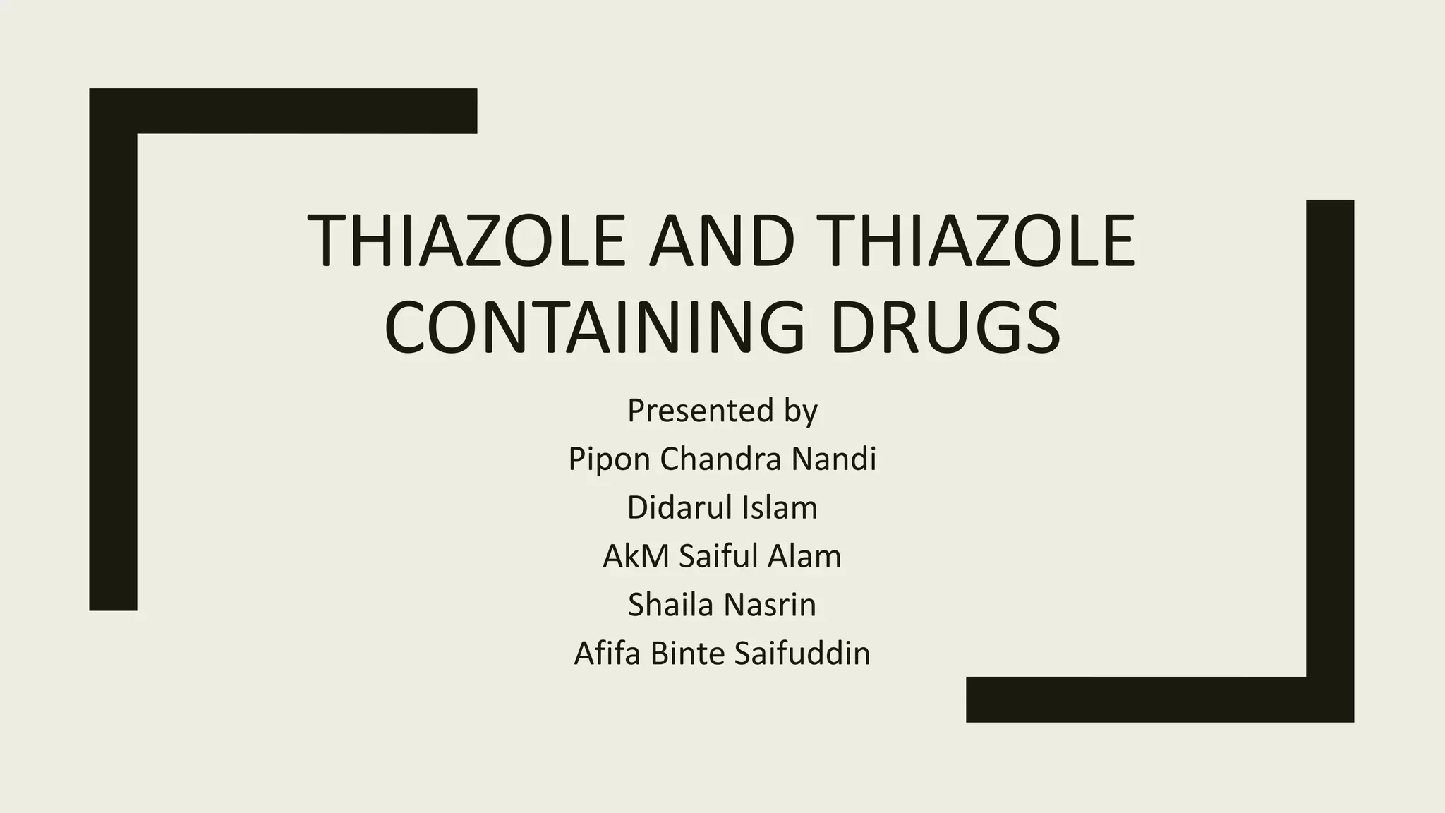 Thiazole and thiazole containing drugs | PPTX