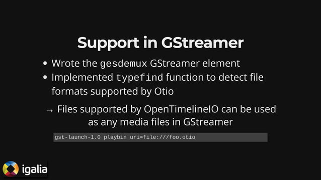 OpenTimelineIO and GStreamer integration (SIGGRAPH 2019) | PPT