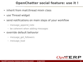 OpenERP - Sharing OpenERP content & New social features | PDF