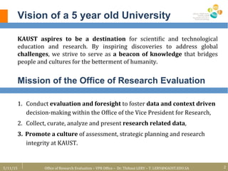 Gaps and assumptions in our research assessment approach: KAUST experience | PPT