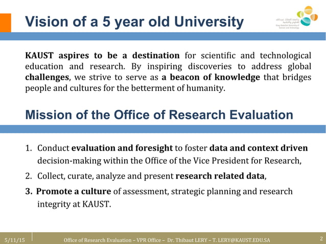 Gaps and assumptions in our research assessment approach: KAUST experience | PPT