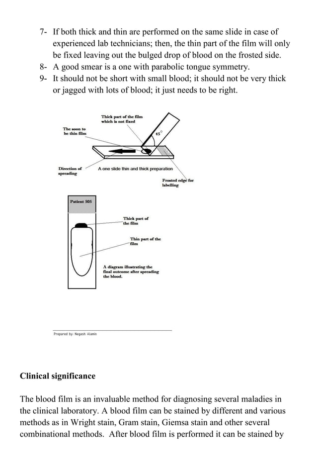 Thick and thin blood smear Procedure | PDF | Infectious Diseases ...