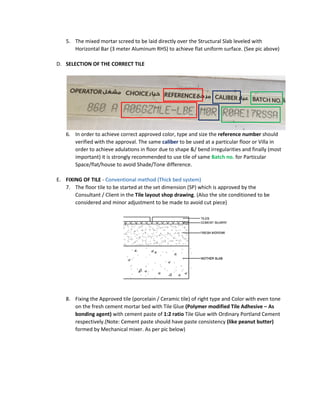 Ceramic / Porcelain Floor tile laying - Methodology | PDF
