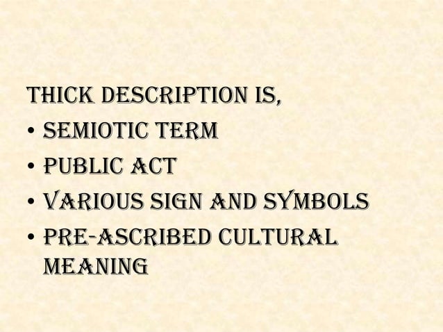 Thick description | PPTX