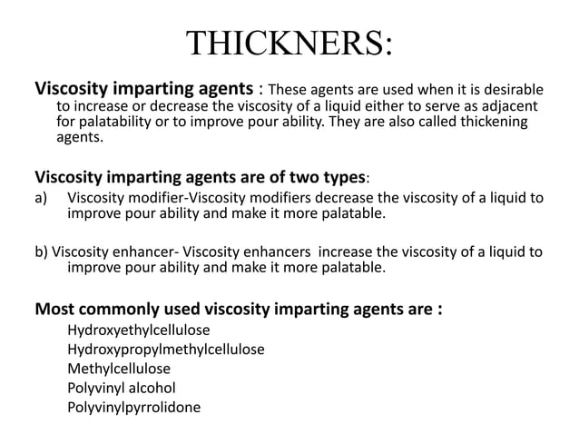 Thickening agents class ppt | PPTX