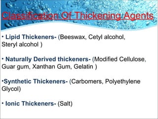 Thickening agents in cosmetics | PPT