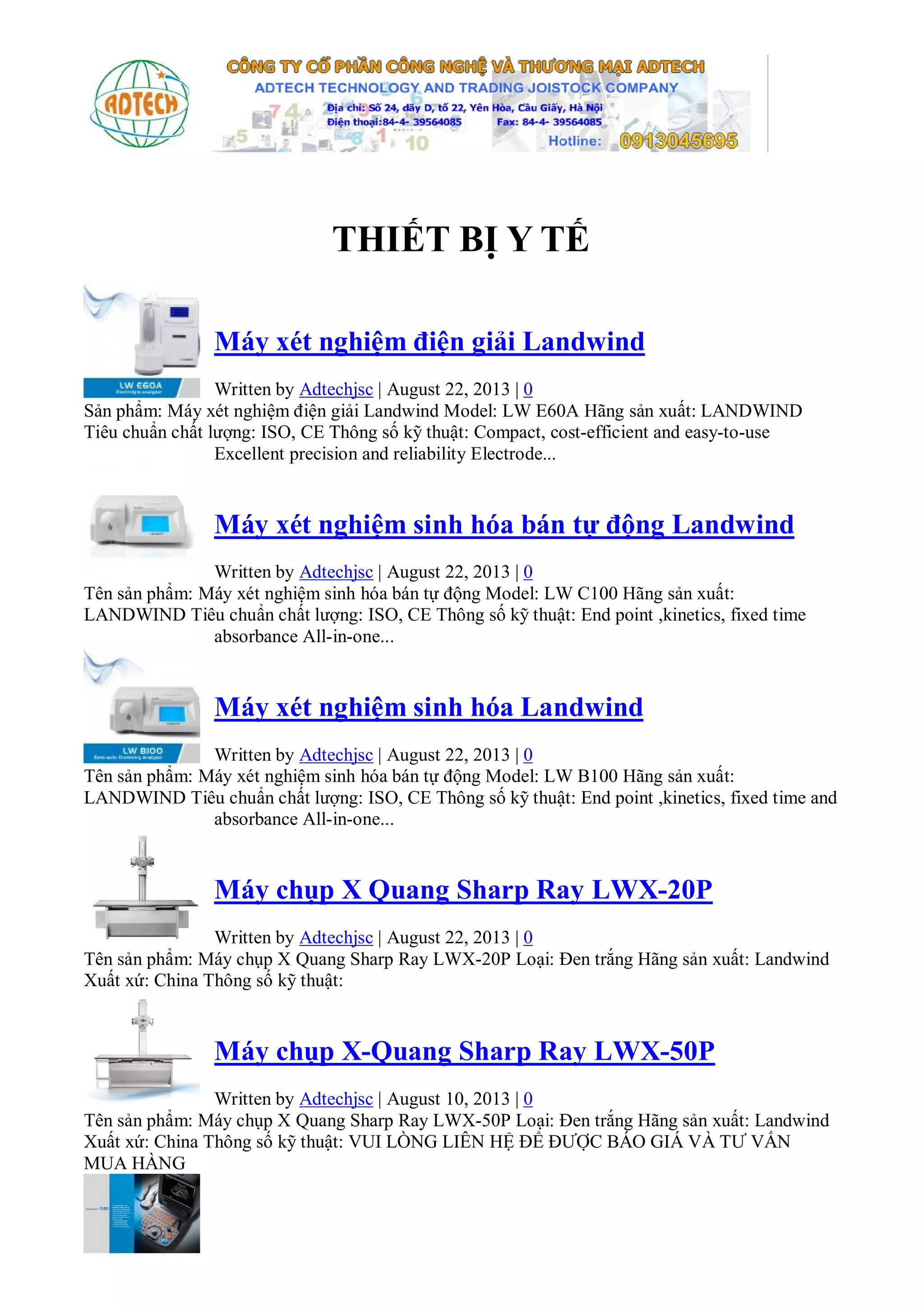 Thiet bi y te adtech | PDF