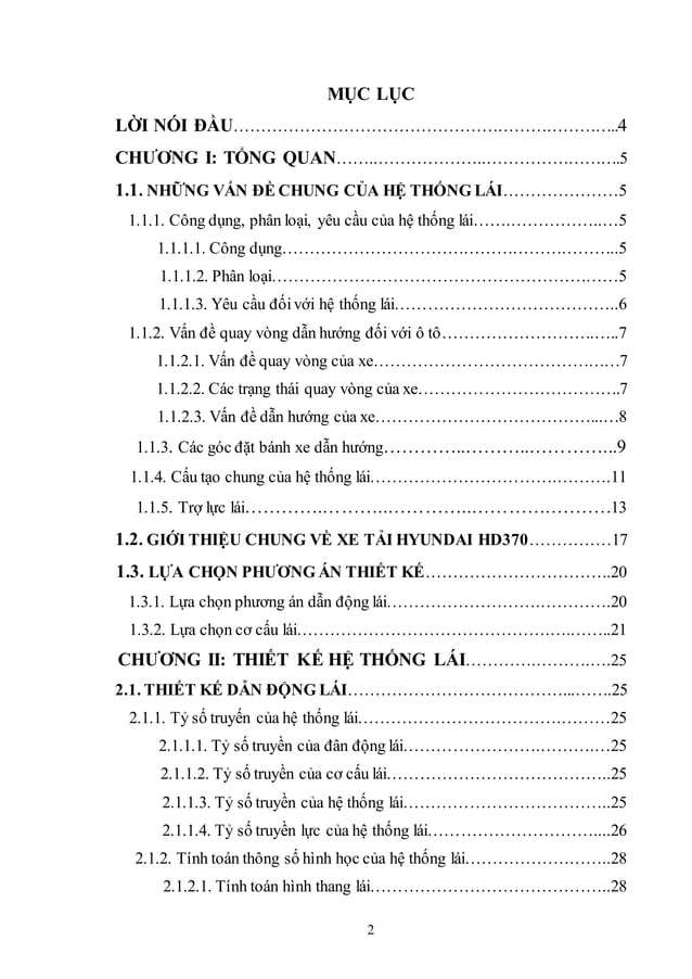 Đề tài: Thiết kế hệ thống lái trên xe cơ sở ô tô HUYNDAI 24 tấn | DOC