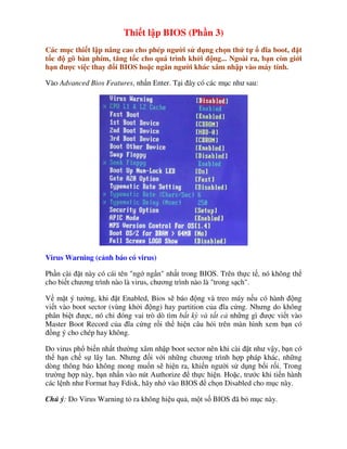 Thiet lap bios | PDF