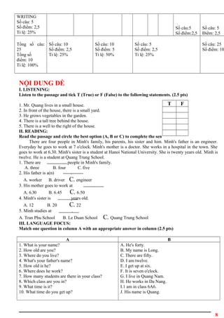 Thi hki tiếng anh lớp 6 (with key)4 | PDF