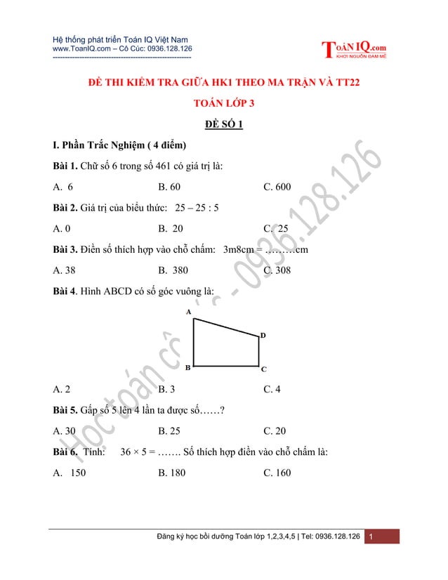 de-thi-kiem-tra-mon-toan-lop-3-giua-hk1-theo-ma-tran-va-tt22 | PDF