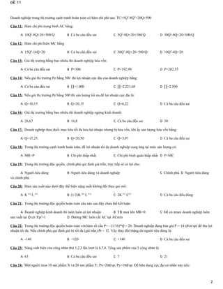 Đề thi cuối kỳ Kinh Tế Vĩ Mô 1 ĐH Ngoại Thương - K46 | DOC