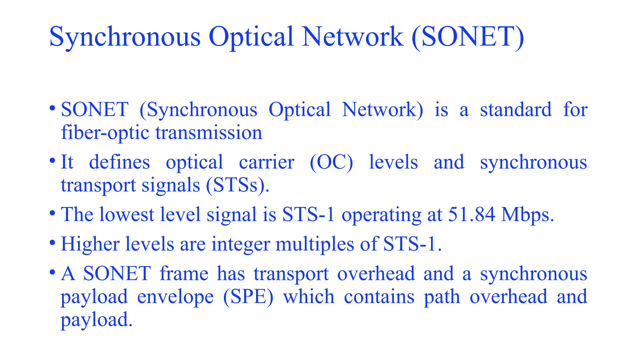 Synchronous Optical Networking as ring network | PPT