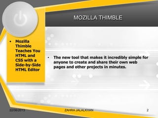 Mozilla Thimble | PPT