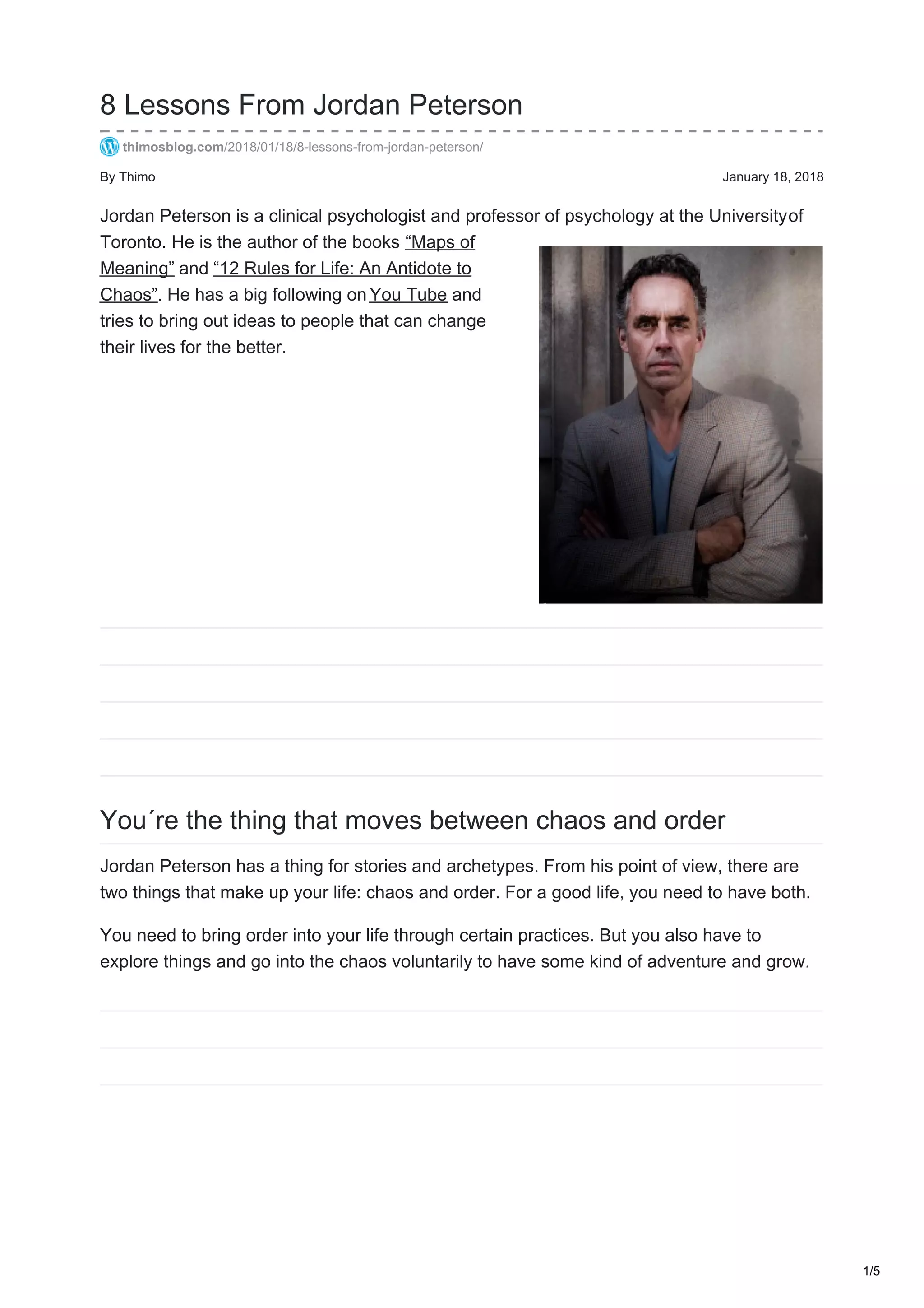 8 lessons from jordan peterson | PDF