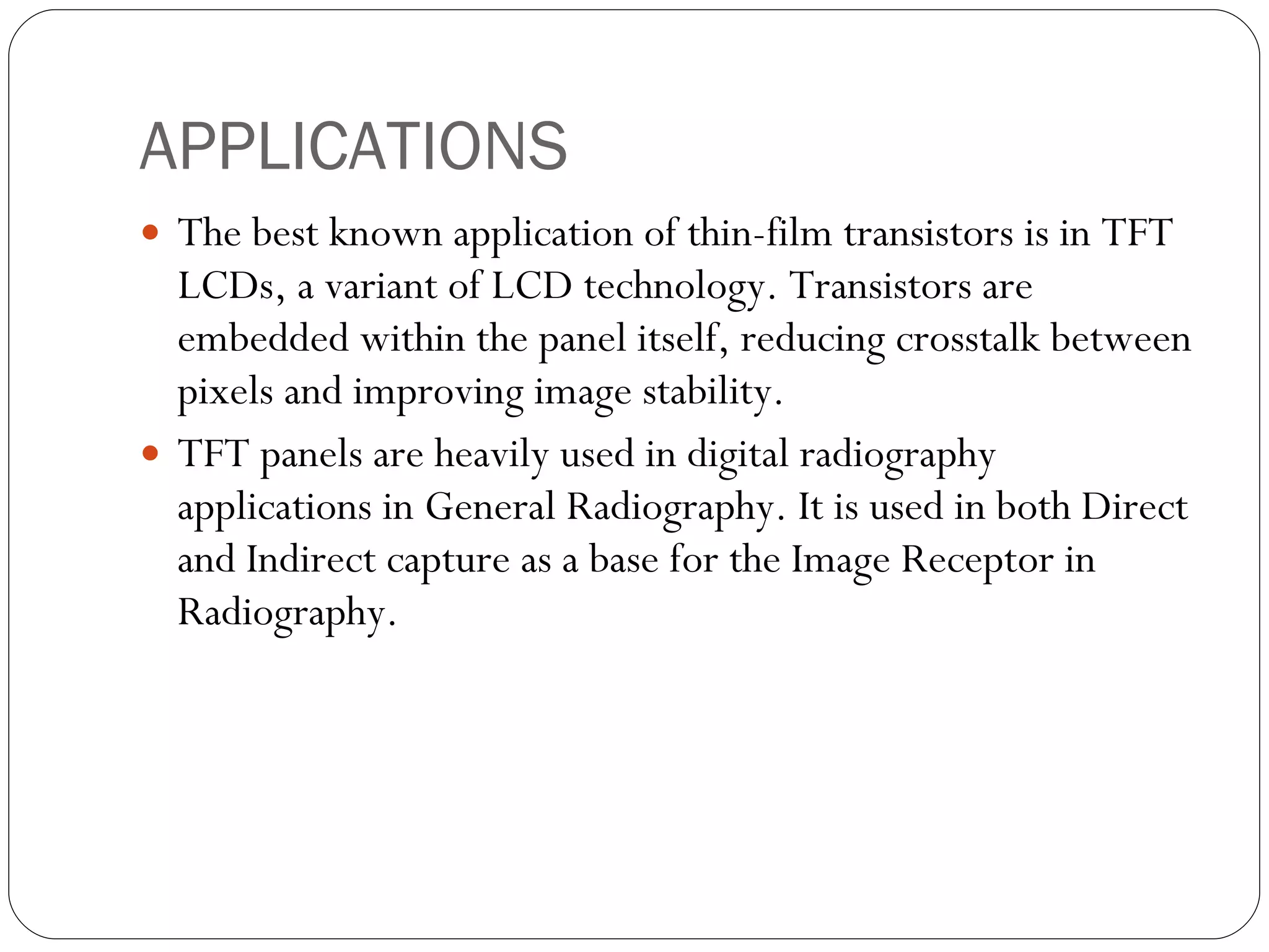 Thin Film Transistors | PPT