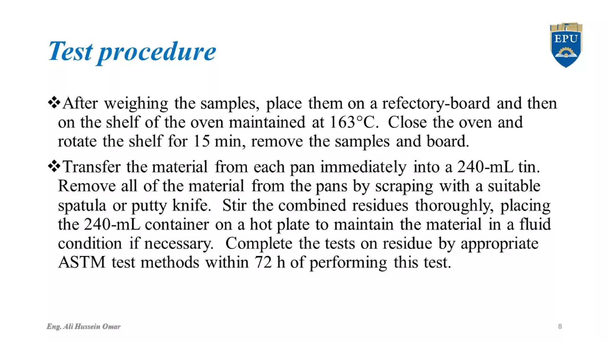 Thin film oven test (tfot) | PPT