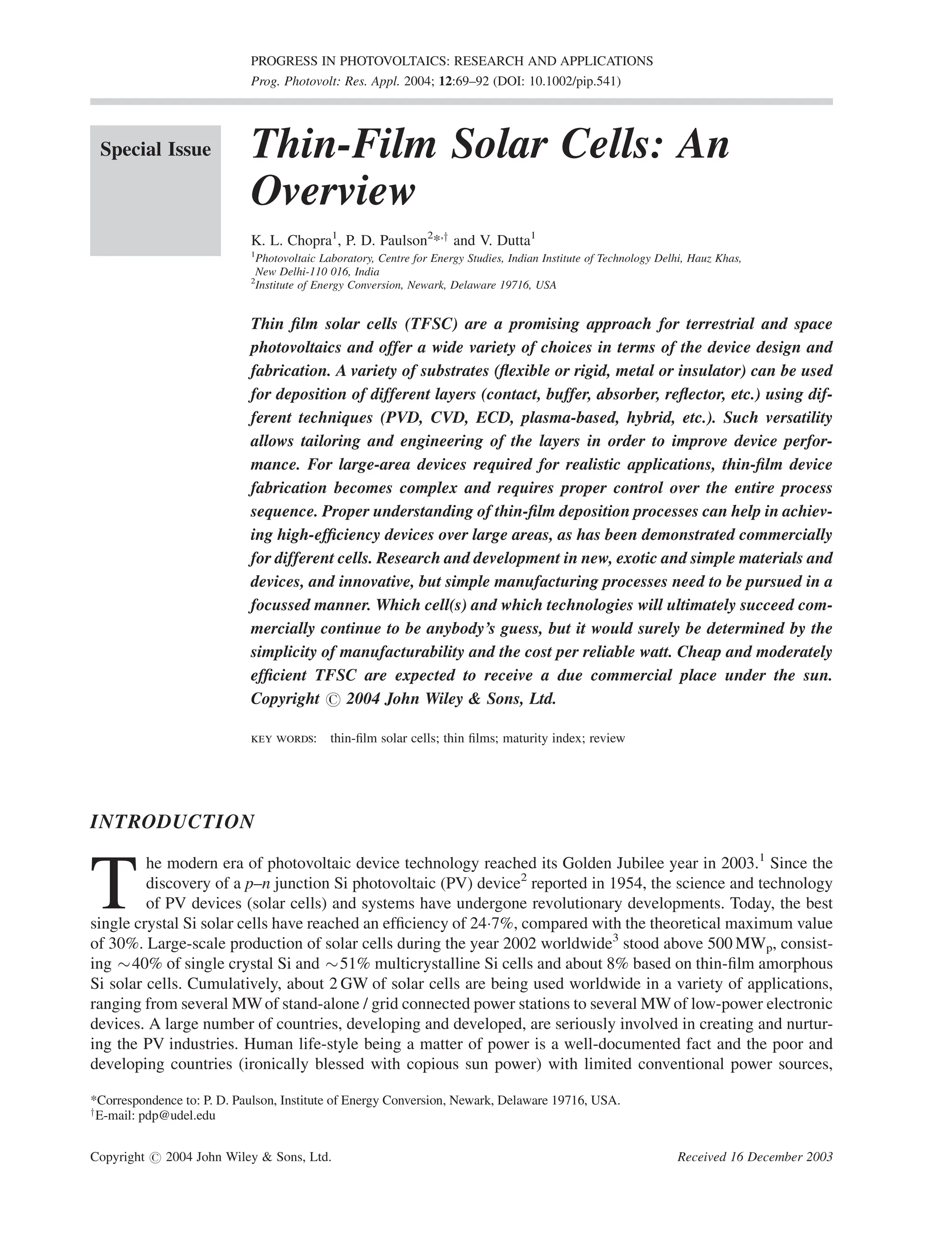 Thin-Film solar cell working principle and new emerging trend in its ...