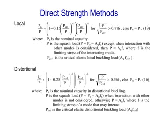 Thin-walled column design considering local, distortional and euler ...