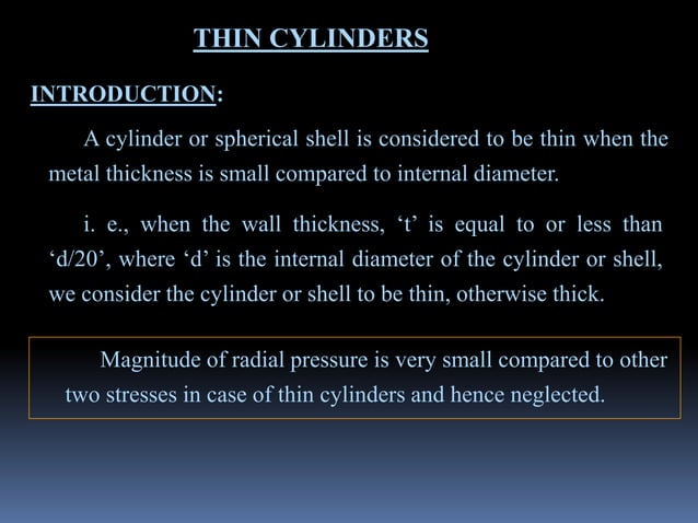 Thin and thick cylinders | PPT
