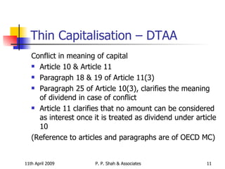 Thin capitalisation 110409 | PPT