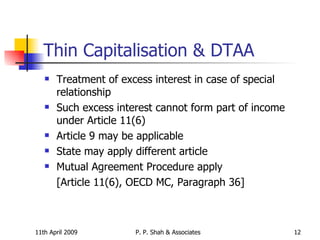 Thin capitalisation 110409 | PPT