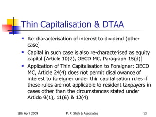 Thin capitalisation 110409 | PPT
