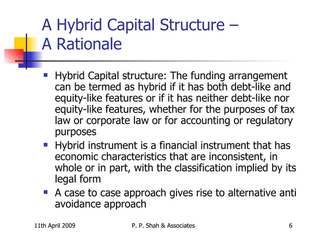 Thin capitalisation 110409 | PPT | Stocks and Bonds | Personal Investing