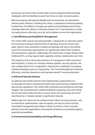 Driving Factors in the Thin Client Market | DOCX