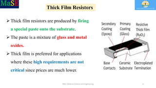 Thin film and thick film resistor | PDF