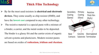 Thin film and thick film resistor | PDF