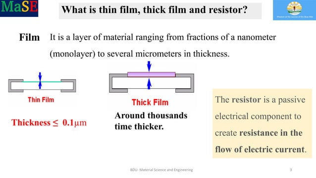 Thin film and thick film resistor | PDF