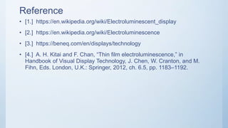 Thin film electroluminescent display | PPTX