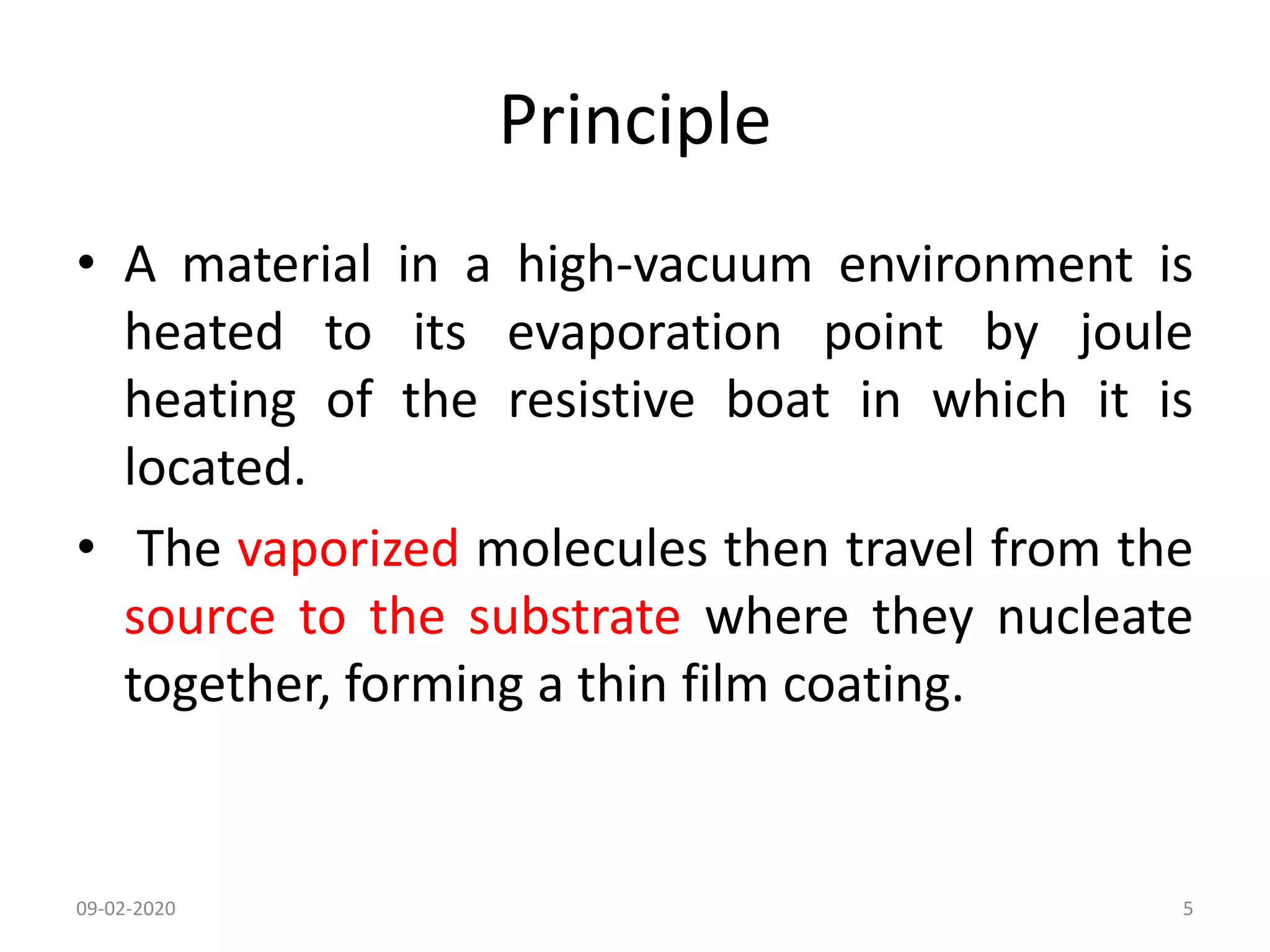 Thin film fabrication using thermal evaporation | PPTX