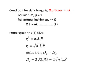 Thin film interference and newtons ring | PDF