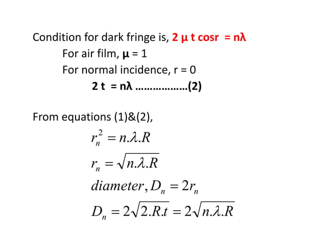 Thin film interference and newtons ring | PDF