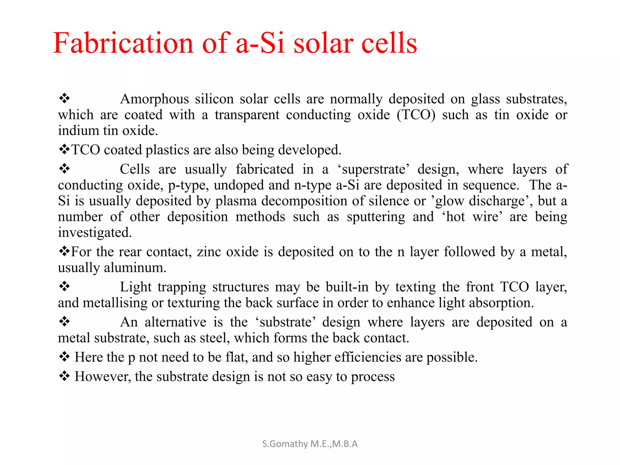 Thin film solar cells | PDF
