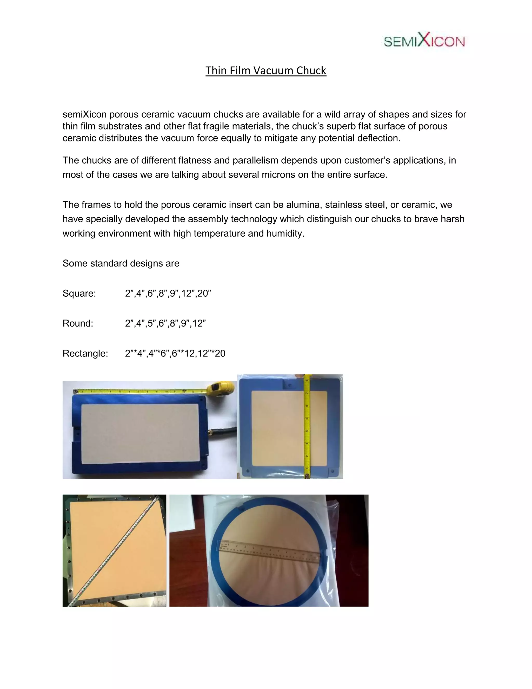 Thin film vacuum chucks | PDF