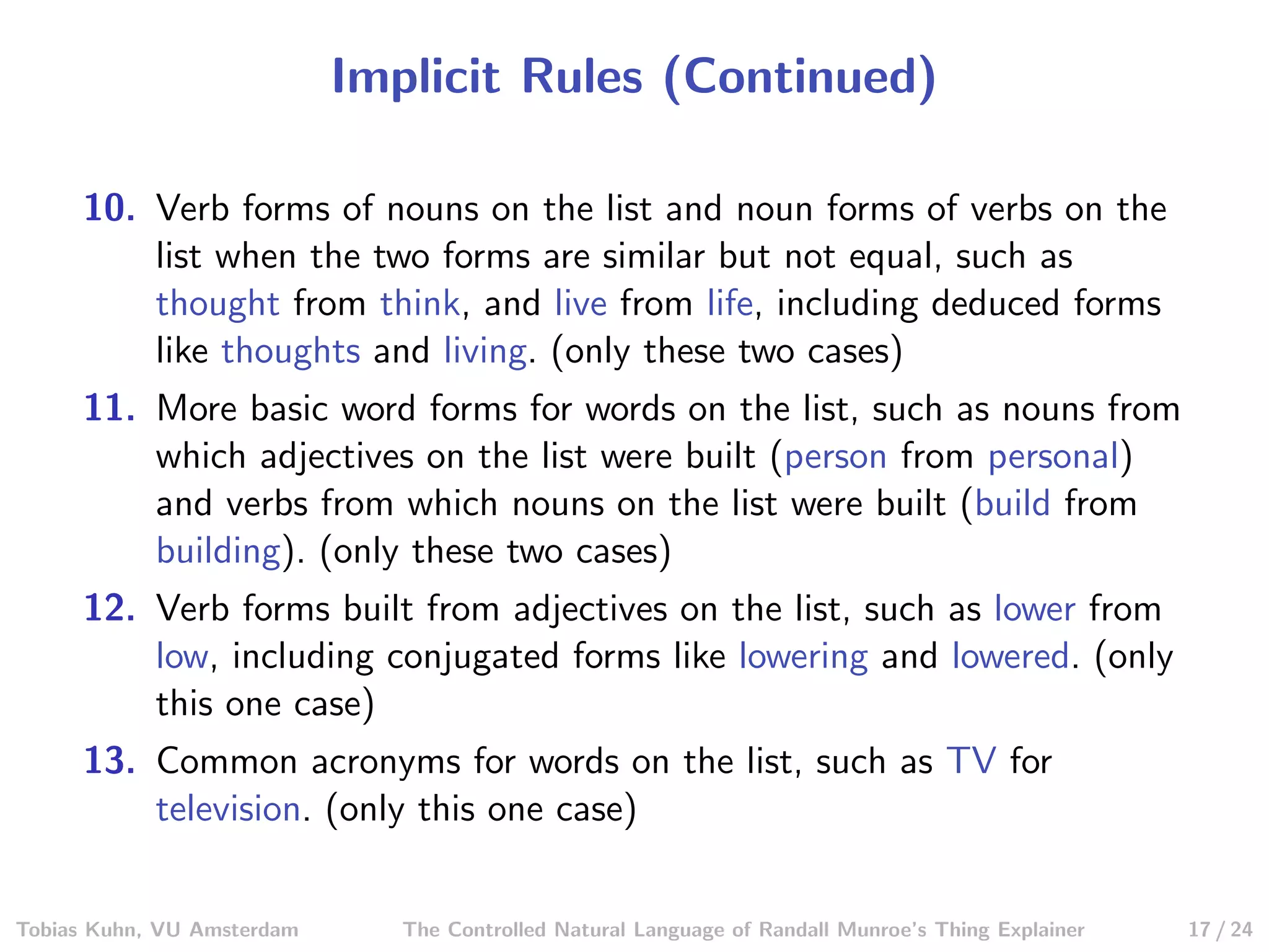The Controlled Natural Language of Randall Munroe’s Thing Explainer | PPT