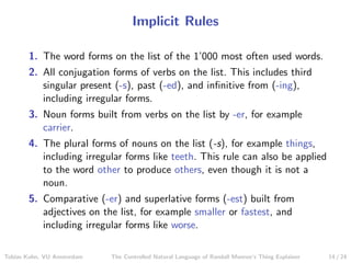 The Controlled Natural Language of Randall Munroe’s Thing Explainer | PPT