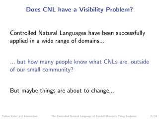 The Controlled Natural Language of Randall Munroe’s Thing Explainer | PDF