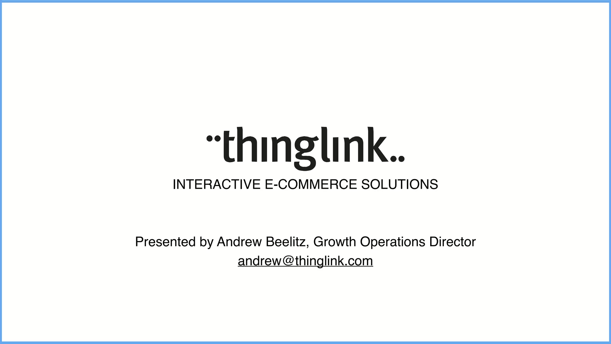 ThingLink E-Commerce Solution | PDF