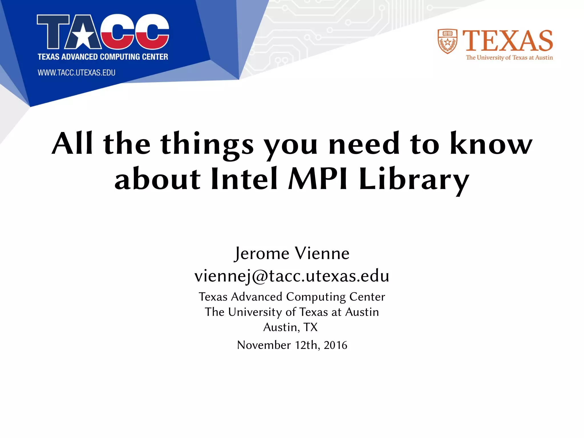 Everything You Need to Know About the Intel® MPI Library | PDF